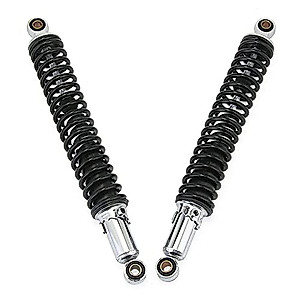 Hegeiis 400mm 15.75 inch 7mm Spring Universal Motorcycle Air Shock Absorber Rear Suspension ATV Quad Scooter Dirt Bike For 50cc 75cc 90cc 125cc 150cc 250cc 300cc (Black)