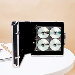 Vaultz CD Insert Pages, 3 Hole Punched, 10 x 10.875 Inches, 8 CDs/Page, 50 Pages/Pack, Black (VZ01415)