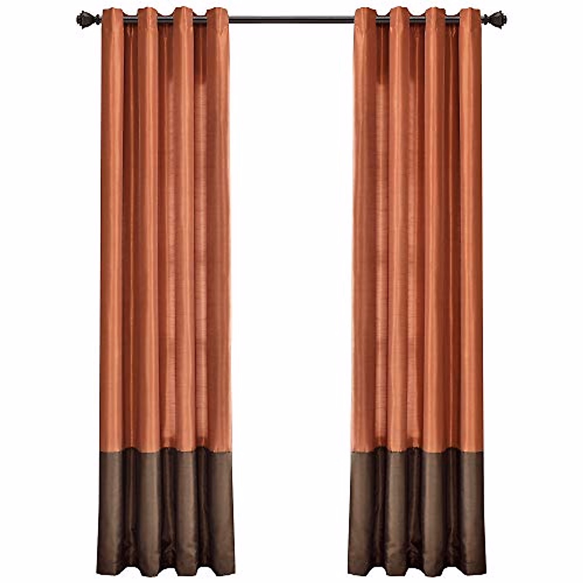 Lush Decor, 54 x 95, Brown/Rust White/Gray Prima Window Curtains Panel Set for Living, Dining Room, Bedroom (Pair), 54 x 84-inch, L