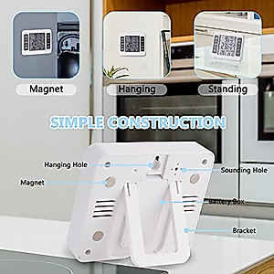 Locisne Freezer Alarm with Audible Alarm and 2 Wireless Sensors, Indoor Outdoor Refrigerator Thermometer for Home Kitchen