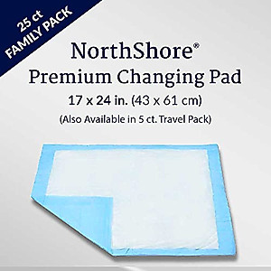 NorthShore Premium, 17 x 24, 8 oz, Baby Changing Pads, Small, Case/100 (4/25s)