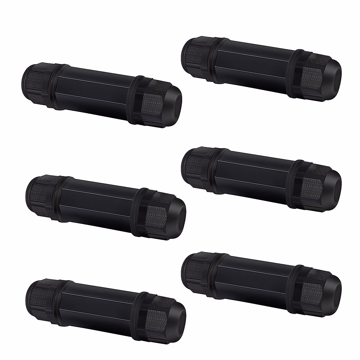 YIOVVOM RJ45 Waterproof Shielded ethernet Cable Box, Female to Female, Panel Mount, 8P8C,CAT 6, CAT 5, CAT 5E, M22 IP67 Ethernet LAN Cable Coupler Outdoor Weatherproof Underground Splice (6-Pack)