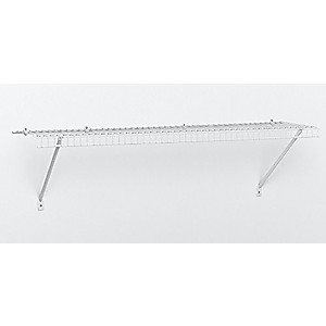 HyLoft 777 Wall Shelf with Hanging Rod, 36" x 18" (2-Pack) , White & ClosetMaid Wire Shelf Kit with Hardware, 4 Ft. Wide, for Pantry, Closet, Laundry, Utility Storage, White Vinyl Finish