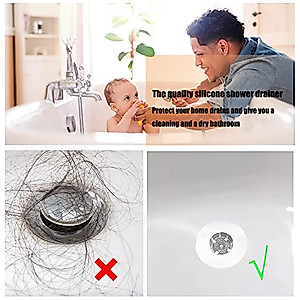 NTCZH Shower Drain Stopper Lightweight and Soft, TPE/TPR Drain Hair Catcher, Strainers Protectors Cover ​for Floor, Laundry, Kitchen, Bathroom Laundry, and Bathtub