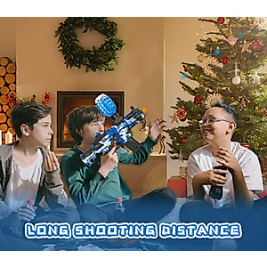 Electric Gel Ball Blaster, High Speed Automatic Splatter Ball Blaster with 40000+ and Goggles, JIFTOK Rechargeable Splatter Ball Toys for Outdoor Activities Shooting Game Party Favors-Blue