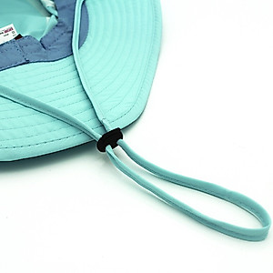 LLmoway Outdoor UPF50+ Summer Sun Cap Lightweight Packable Dry Fit Bora Boonie Hat with Cords Aqu Aqua Blue