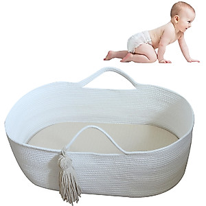 ICEBLUE HD Bassinet Cradle Mattress Protection Removable Organic Cotton Cover Oval Mattress Pad 30''X16''