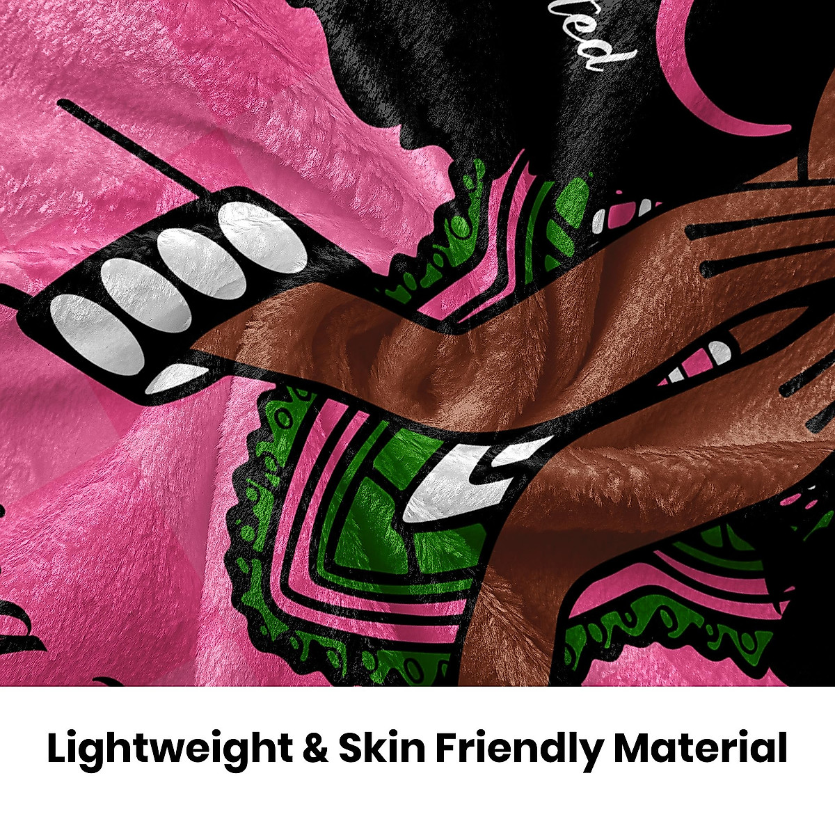 VMASUEY Nurse Gifts Blanket 60"x50", Nurses Week Gifts, Black Nurse Appreciation Gifts, Pink and Green Blanket for Black Girl Nurse Practitioner Gift, African American Nurse Graduation