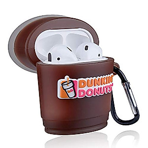 JoySolar for Airpod 1&2 Case, Cute Cartoon 3D Soft Silicone Air Pods Funny Cover, Kawaii Fun Cool Keychain Design Shell, Drink Fashion Stylish Girls Kids Teens Women Cases for Airpods (Brown Tangsi)