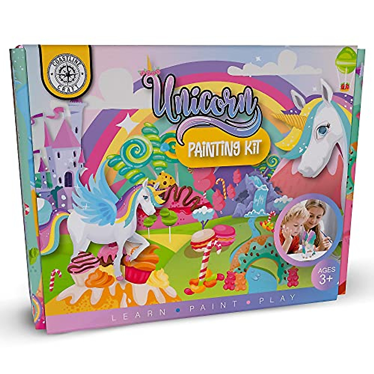 Unicorn Painting Kit for Girls - Paint Your Own Unicorn Craft Kit Toys w 2 Unicorn Headbands, Pegasus, Alicorn & DIY Unicorn Crafts - Unicorns Gifts for Girls - Paint Sets for Kids Ages 4-8
