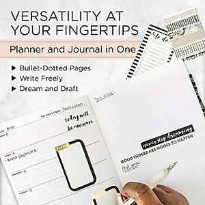 Wordsworth Undated Planner Weekly and Monthly - Dotted Blank Planner - Hardcover, Dateless Weekly Planner, 5.83 × 8.27In - Premium A5 Paper (120GSM) - Monthly, Weekly, Yearly Spread - Bullet Planner