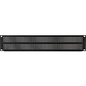 Vertical Slotted Econo Blank Vent Panel Panel Height: 3.5" H (2U space), Color: Black Powder Coat