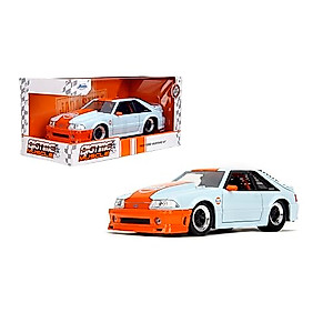 Bigtime Muscle 1:24 1989 Ford Mustang Gulf Die-Cast Car, Toys for Kids and Adults(Blue)