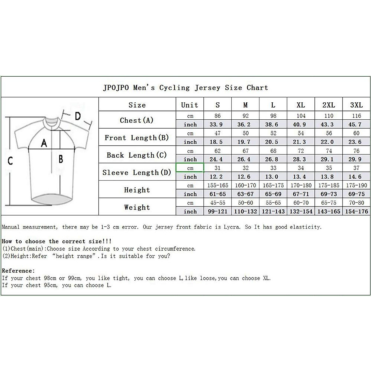 JPOJPO Women's Cycling Jersey Long Sleeve Bike Shirts Tops Lycal Cuff Reflective XL Colorful