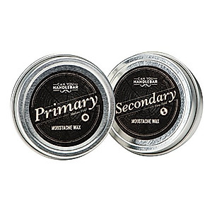 Can You Handlebar Moustache Wax for Men, Extra Strong Hold and Medium Hold Styling Balm, Unscented Natural Beeswax, Grooming Products Set of 2, 1 oz Tin Each