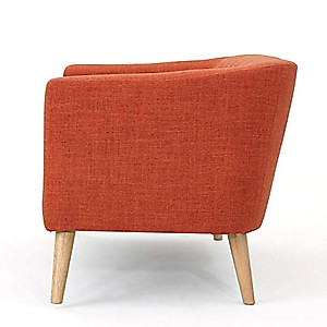 Christopher Knight Home Bridie Mid-Century Modern Loveseat, Muted Orange Fabric