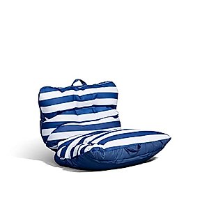 Big Joe Roma Float No Inflation Needed Pool Float with Drink Holder, Americana Nautical Stripe Double Sided Mesh, 3ft