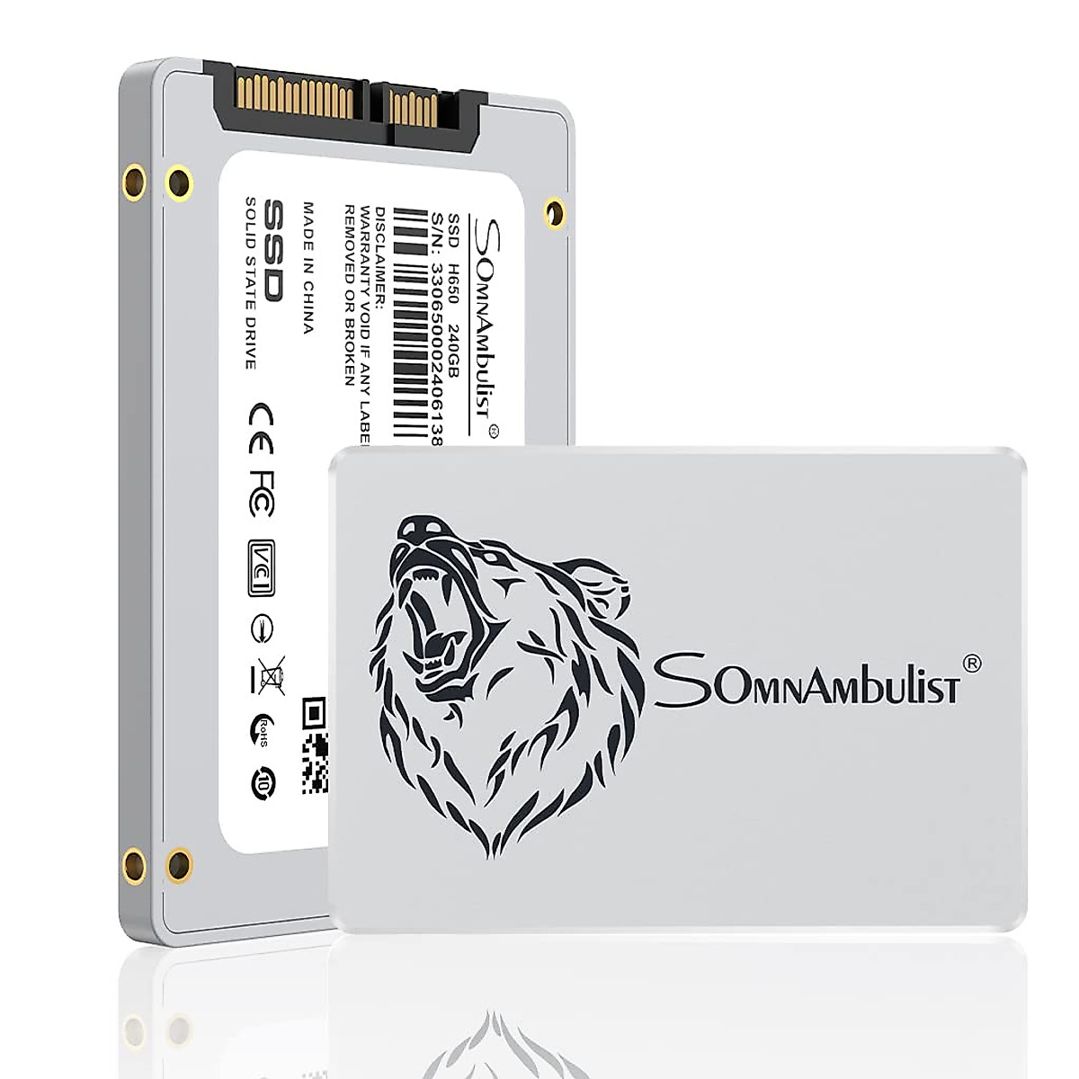 Somnambulist Computer Components ssd Disk sata 3 Built-in Hard Disk Storage Suitable for Personal Computers and laptops 2tb 120gb 960gb 240gb (White Bear 2TB)