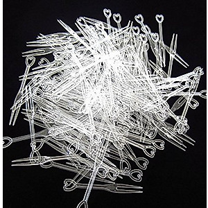 WOIWO 100pcs Disposable Plastic Fruit Forks Cocktail Sticks Party Supplies Plates Picks Cake Forks Dessert Forks