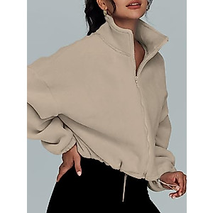 AUTOMET Womens Oversized Sweatshirts Zip Up Fleece Bomber Jackets Hoodies Winter Long Sleeve Fall Crop Coats Puffers Sherpa Trendy Fall Outfits Tops Fashion Clothes 2023