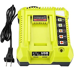 Gerttilyon for Ryobi OP401 40 Volt Lithium Ion Battery Charger Replace for Ryobi OP40301 OP40401 OP40501 OP40601 OP4015 OP4026 OP4026A OP4030 OP4040 OP4050 Li-ion Battery 【Battery Not Included】