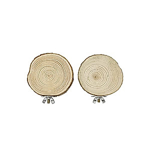 Meprotal 2Pack Bird Perch Stand for Cage, Natural Wooden Parrot Platform, Wood Bird Perch Bird Toy for Canary Parakeet Cockatiel Parrot Budgie Sparrow (3.3inch)