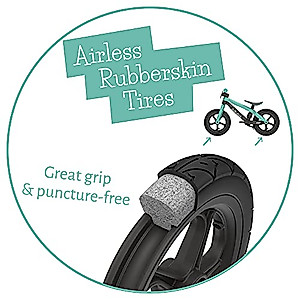 Chillafish Bmxie² Lightweight Balance Bike with Integrated Footrest and Footbrake for Kids Ages 2 to 5 Years, 12-inch Airless Rubberskin Tires, Adjustable Seat Without Tools, Minth