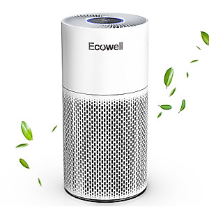 Air Purifiers for Home Large Room with Air Quality Sensor, Covers Up to 1640 Sq Ft, HEPA Filter, 360°Air Intake, Remove 99.97% Mold, Pet Dander, Dust, Odor, Smoke, ECOWELL Model: EAP360, White