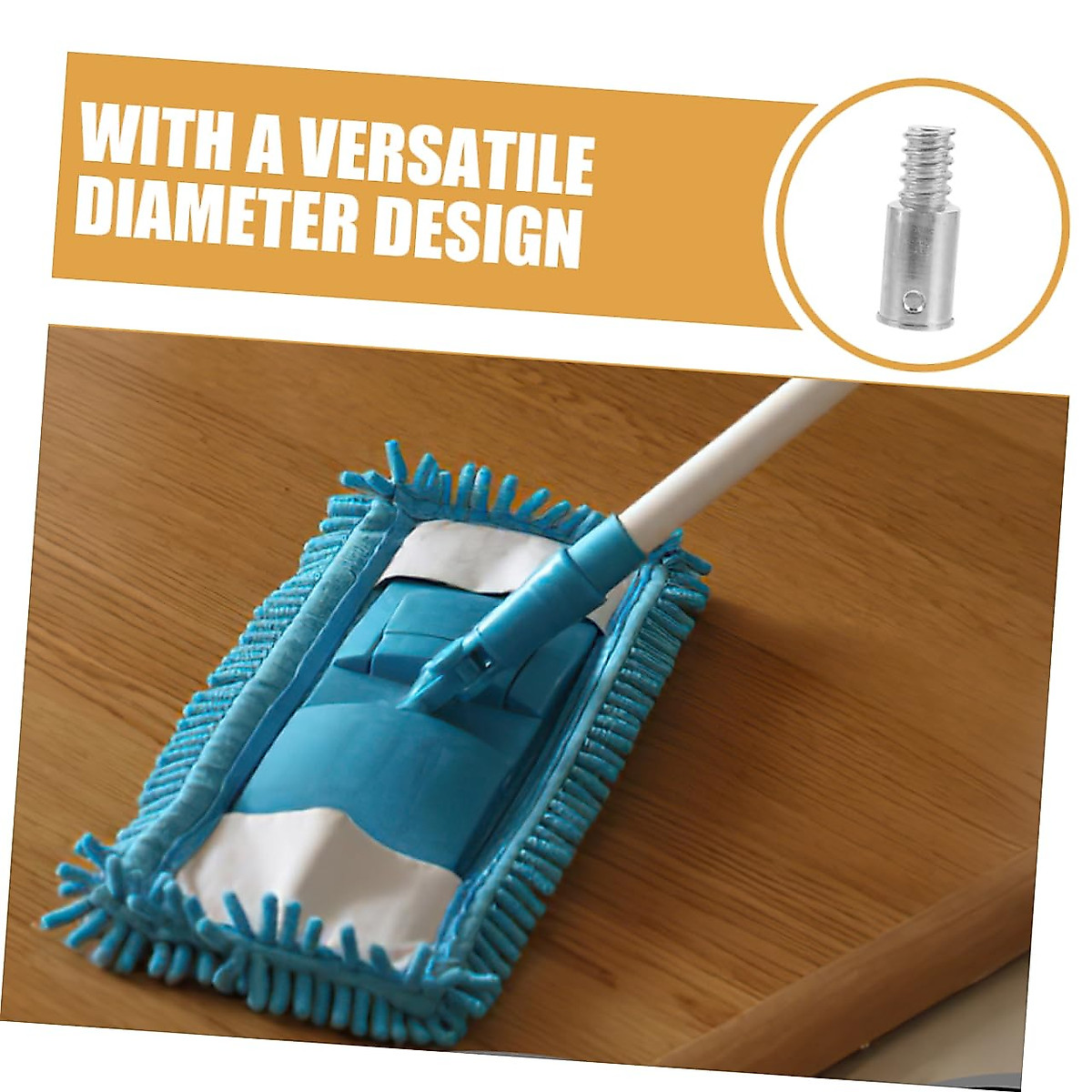 GRIRIW Threaded Tip Replacement Extension Poles Broom Handle Threaded End for Push Broom and Duster Attachment Repairing Solution for Cleaning Tools