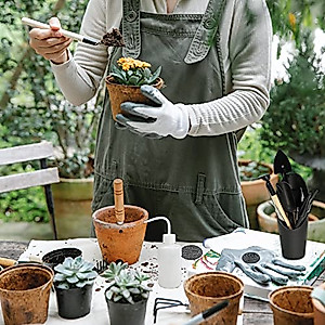 FLMOUTN Foldable Plant Repotting Mat, Gardening Mat with 13Pcs Mini Garden Tools Set and 30Pcs Pot Hole Mesh Pads, Succulent Tool Set for Indoor Miniature Fairy Garden Plant Care