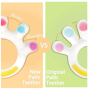 haakaa Baby Teethers Toys Baby Teething Toys for Babies Silicone New Palm and Ferris Wheel Teethers Combo Soft Baby Sensory Toys, Teething Pain and Itching Gums, BPA Free, 3m+, 2 pcs