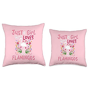 Just a Girl Who Loves Flamingos Flamingo Throw Pillow, 16x16, Multicolor
