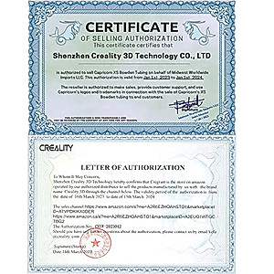 Creality Upgrade 3D Printer Kit with Capricorn Premium XS Bowden Tubing 1M， PTFE Teflon Tube Cutter, Pneumatic Fittings and MK8 Socks and Extra Nozzles for Ender 3/3 Pro/5/Voxelab Aquila