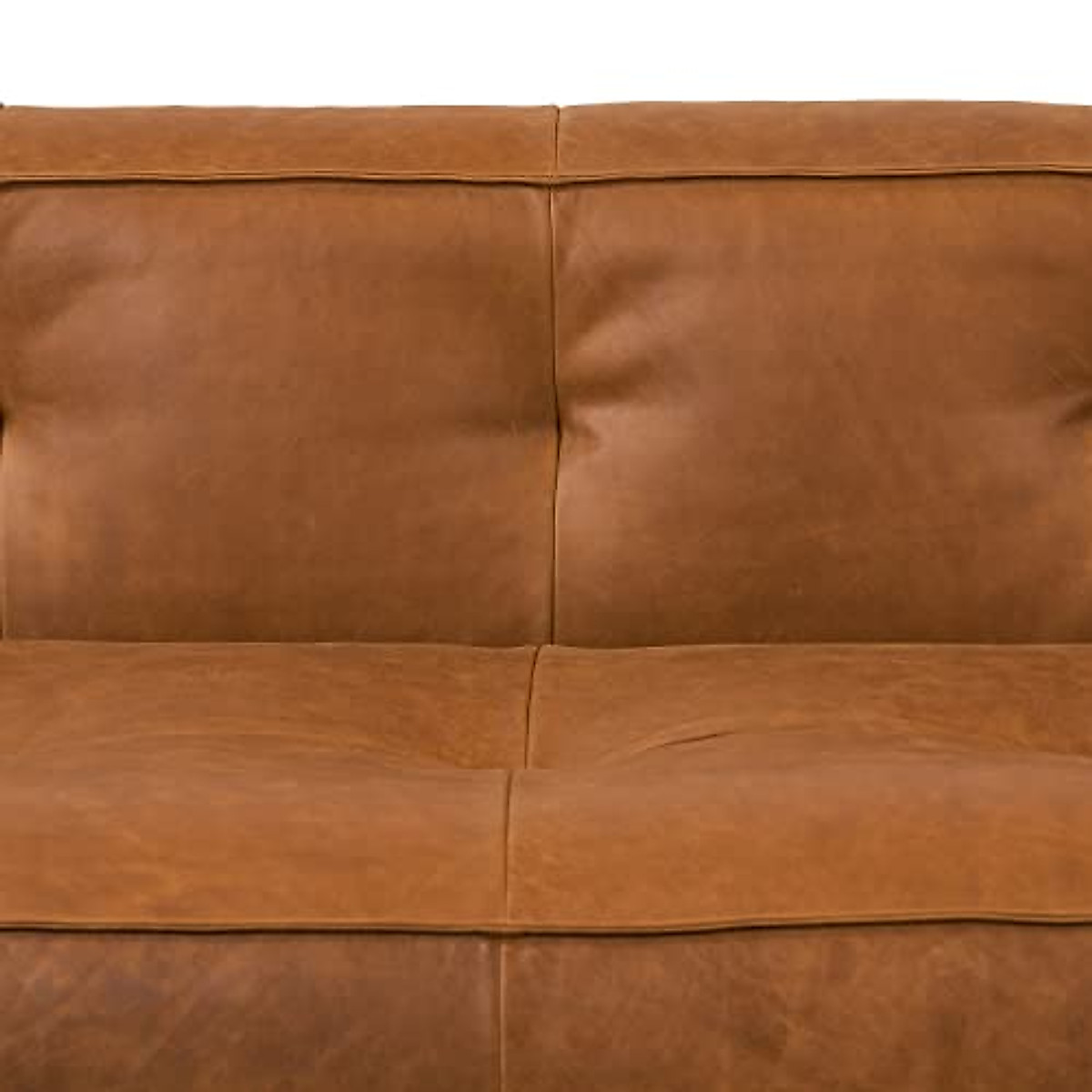 POLY & BARK Capa Sofa in Full-Grain Pure-Aniline Italian Tanned Leather in Saddle Tan