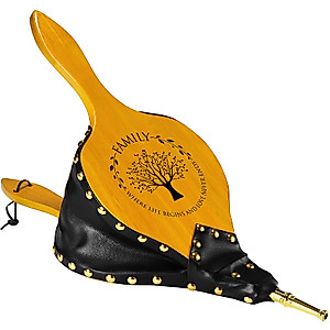 THYGIFTREE Fireplace Bellows Indoor 19x8 Custom Large Wood Fire Blower with Hanging Strap, Long Handle, Metal Nozzle, Tool for Fireplace, Fire Pit, Wood Stove, BBQ, Fireplace Decor - Family