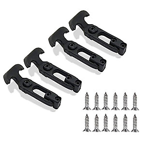 COOLOGIN Rubber Flexible T-Handle Hasp Draw Latch for Tool Box, Cooler, Golf Cart or Engineering Machine Hood (4 PCS, Black)