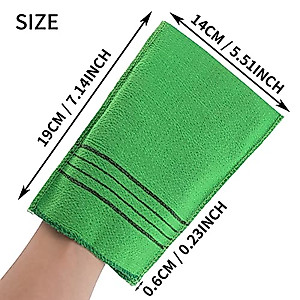 Molain 8Pcs Asian Exfoliating Bath Washcloth Large Size Korean Exfoliating Mitt Reusable Premium Viscose Rayon Exfoliating Shower Towel Body Scrub Bath Sponges