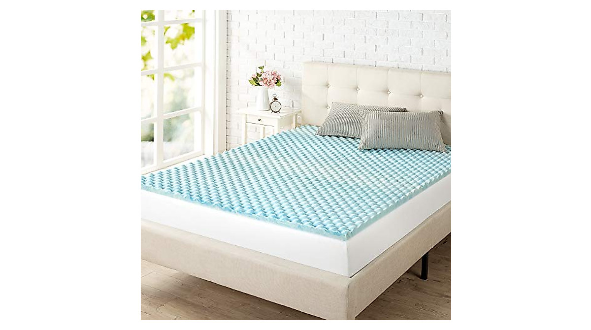 ZINUS Cooling Memory Foam Mattress Topper – 1.5 Inch Comfort