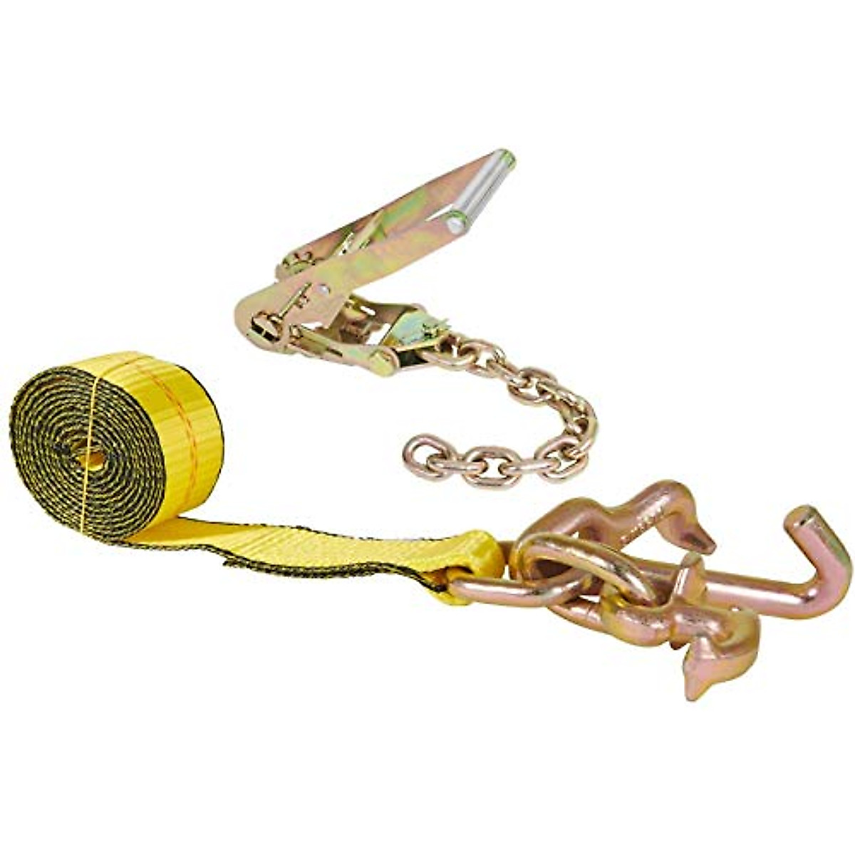 Mytee Products (2 Pack) 2" x 8' Car Tie Down Chain Ratchet Straps with RTJ Cluster Hooks - AutoTie Down Roll Back Tow Truck Car Hauler Straps