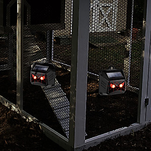 Phosooy 2 Packs Solar Powered Animal Repeller, Predator Eye Animal Deterrent Devices, Coyote Skunk Raccoon Deer Repellent for Chicken Garbage Can Farm Yard Protection
