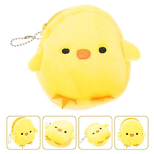 IMIKEYA 4pcs Coin Purse Plush Yellow Chick Change Purse Kawaii Charge Purse Cell Phone Wallet Christmas Party Favors Gifts