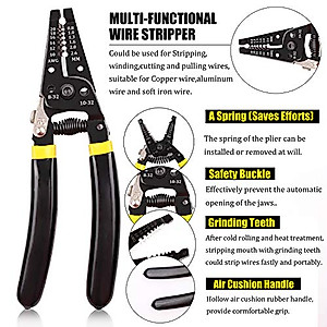 Solar PV Crimping Tool for MC3 Cable Connector, with 5 Pairs Male Female Solar Connector + 2pcs Spanners Wrench + 1pc Wire Stripper and Cutter + 1pc Wire Crimper for 2.5/4/6mm² Solar PV Wire
