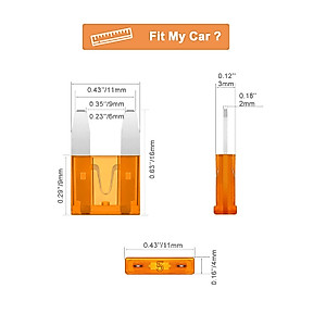 250 Pcs Mini Blade Fuse Assortment - Car Automotive Truck Auto ATM Fuse Kit (2A 3A 5A 7.5A 10A 15A 20A 25A 30A 35A)