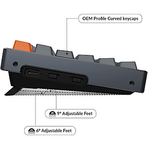Keychron K4 Wireless Bluetooth/USB Wired Gaming Mechanical Keyboard, Compact 100 Keys 96% Layout RGB LED Backlit Gateron G Pro Red Switch N-Key Rollover, Aluminum Frame for Mac Windows, Version 2