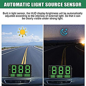 Fastsun C80 Car Heads up Display, 4.5" Large Screen Digital Speedometer Car GPS MPH/KM/h HUD Display with Driving Speed & TIME, Over-Speed Alarm for All Vehicle, SUV, Bicycle, Motorcycle, Truck