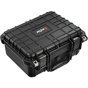 Eylar Hard Gun Case Water & Shock Proof With Foam TSA Approved 13.37 Inch 11.62 Inch 6 Inch Black (Black)