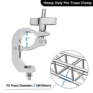 2 Inch Truss Clamp Stage Light Trigger Clamp, Eyeshot Heavy Duty 440lb Premium Stage Lighting Clamp, Perfect Fit OD 48-52mm of Pipe, Quick Release Truss Clamp for Moving Head Par Led Lighting Fixture