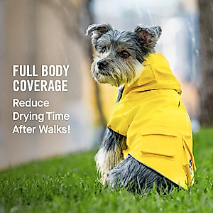 Canada Pooch Torrential Tracker Dog Rain Jacket - Easy On, Adjustable Full Body Coverage, Waterproof, Functional Pockets, Reflective Trim Rain Coat for Dogs, Great for Dogs