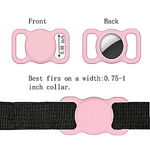 [4 PCS ] JPDX Air Tag Dog Collar Holder, Silicone Protective Air Tag Case , Pet Cat Loop Case Holder Collarpatible with Apple AirTag, Blue