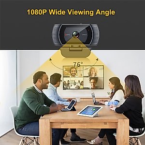 Angetube 1080P HD Webcam, USB Web cam with Autofocus Built-in Microphone & Privacy Cover，Webcam for Laptop，Streaming Web Camera for Skype/Zoom/FaceTime/Hangouts - Control Software Included
